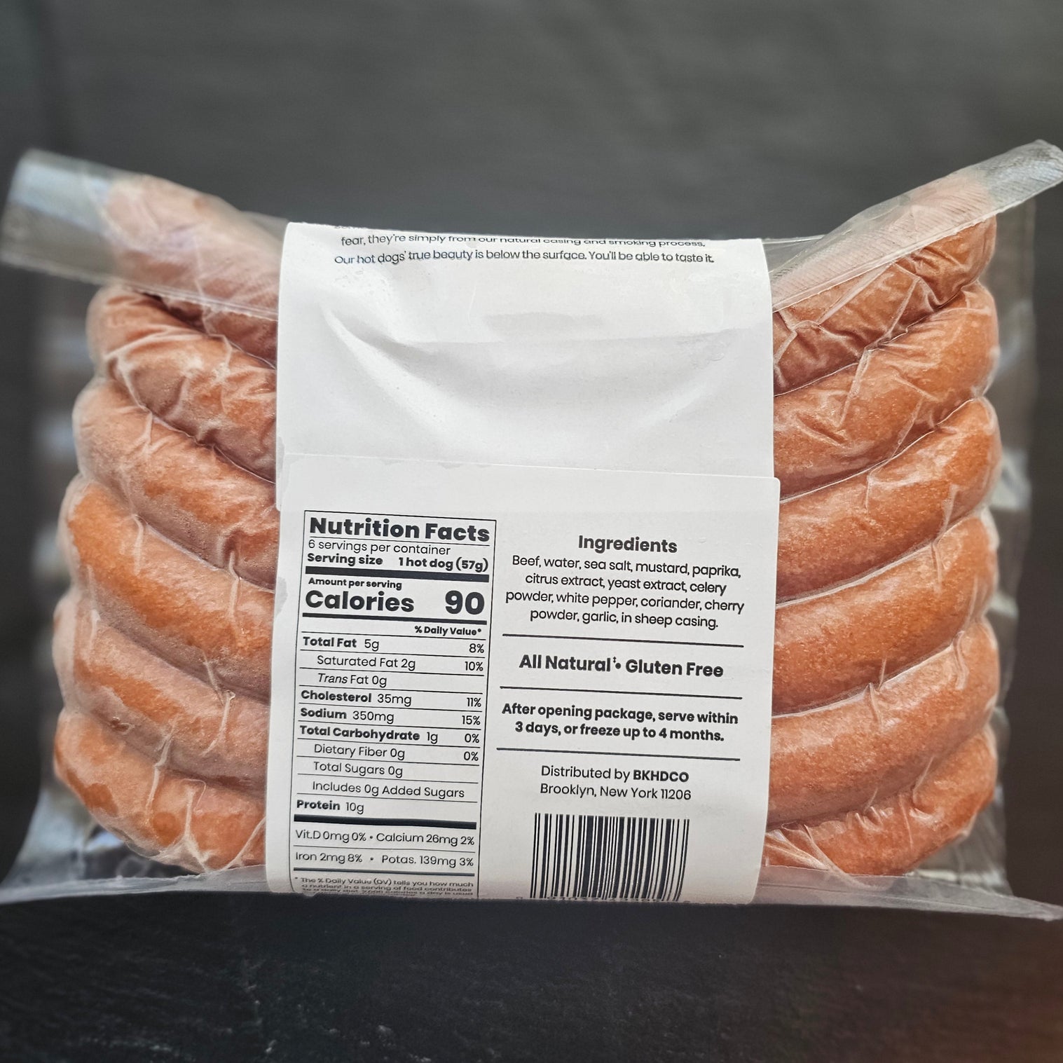 Brooklyn Hot Dog Co. Classic Beef Hot Dogs – 13oz | Grass-Fed & All ...