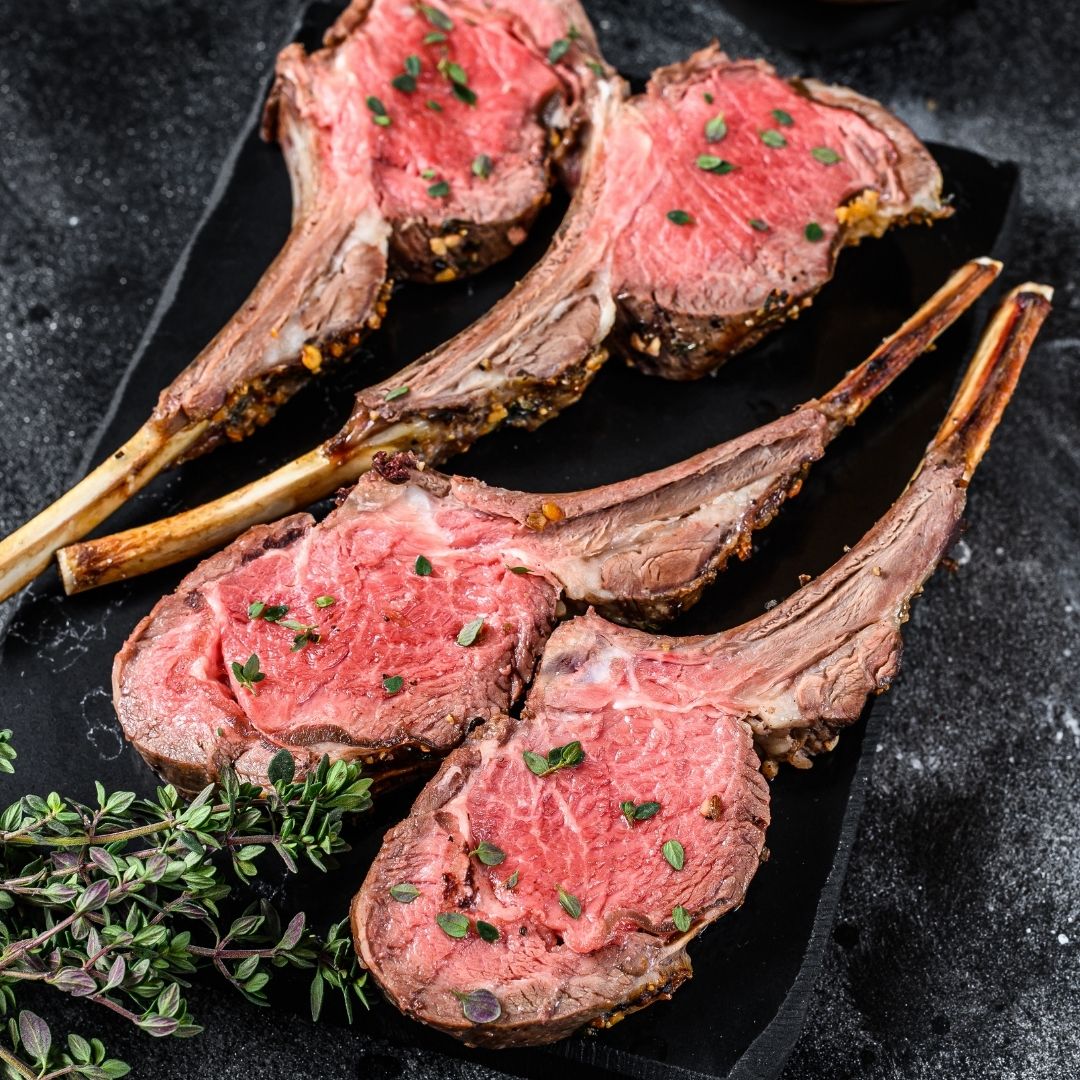 Lamb Rib Chops, Frenched 4x 3oz Chops – Chop Box